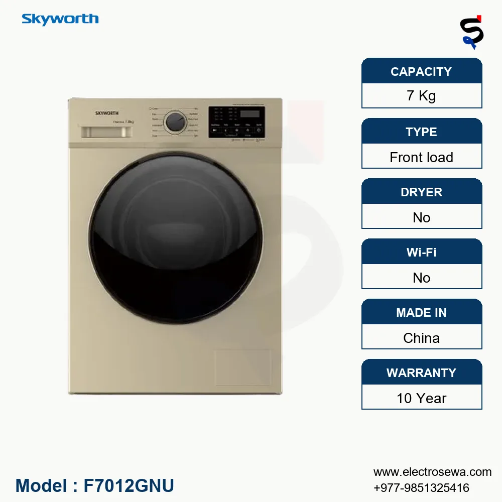 7 Kg Front Loading Skyworth Washing Machine Price in Nepal