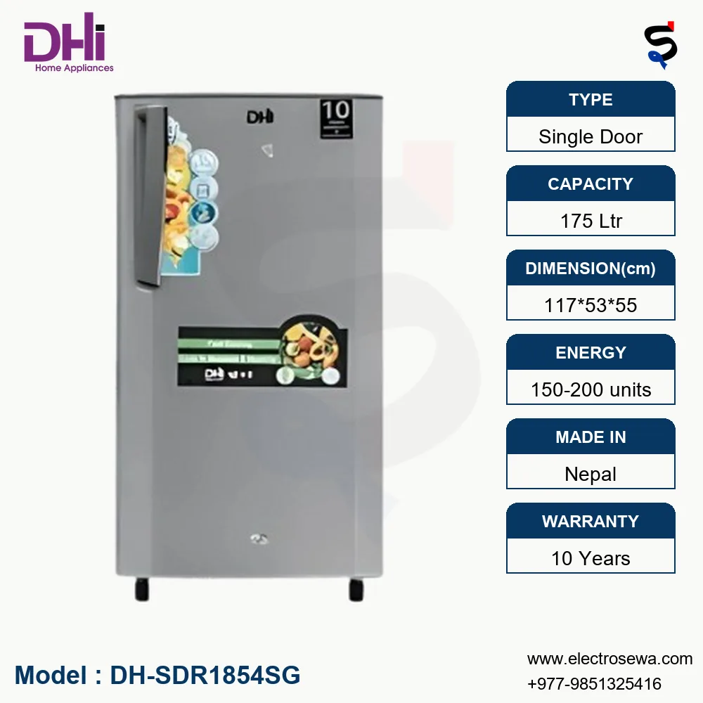 DHI REFRIGERATOR - 175 LTR SINGLE DOOR (DH-SDR1854SG)