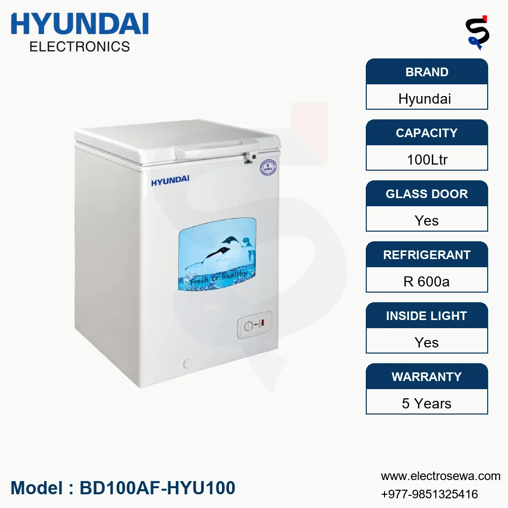 HYUNDAI Chest Freezer - 100 Ltr. Hard Top (BD100AF-HYU100)
