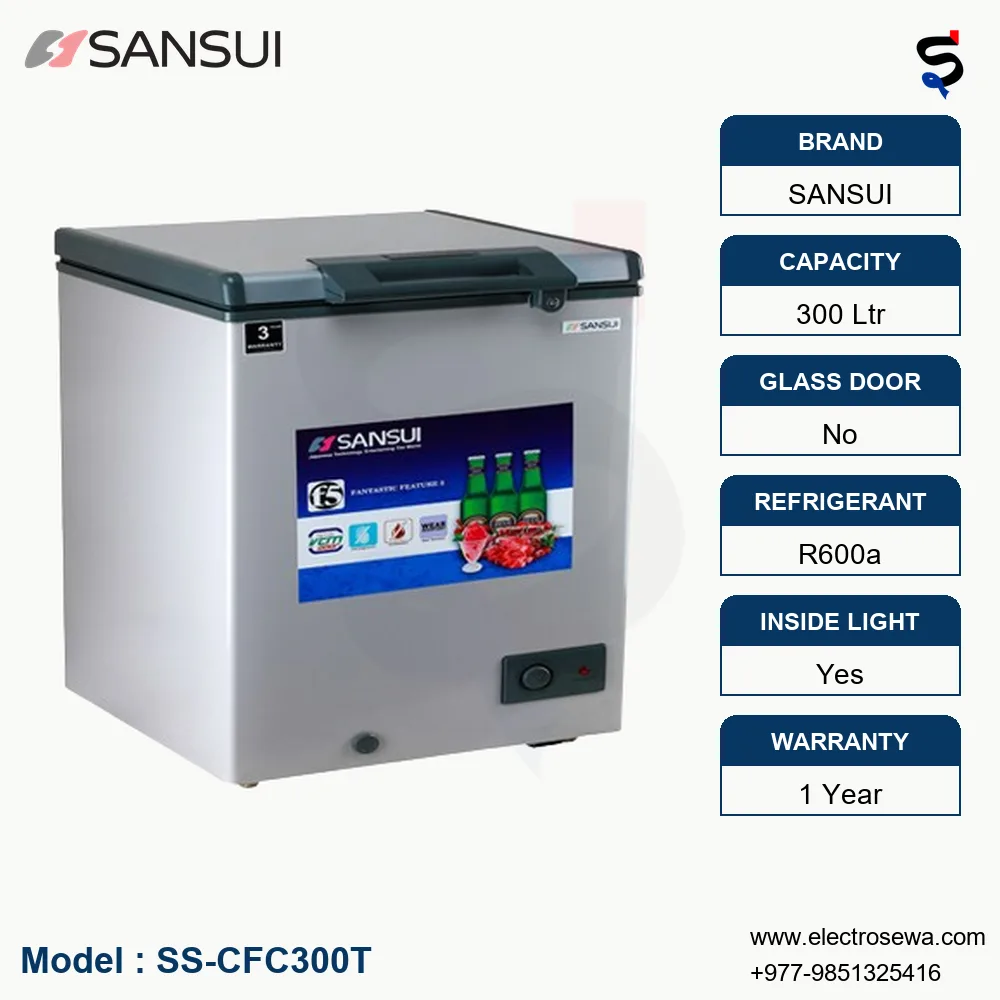 SANSUI CHEST FREEZER - HARD TOP - 300 LTR (SS-CFC300T)