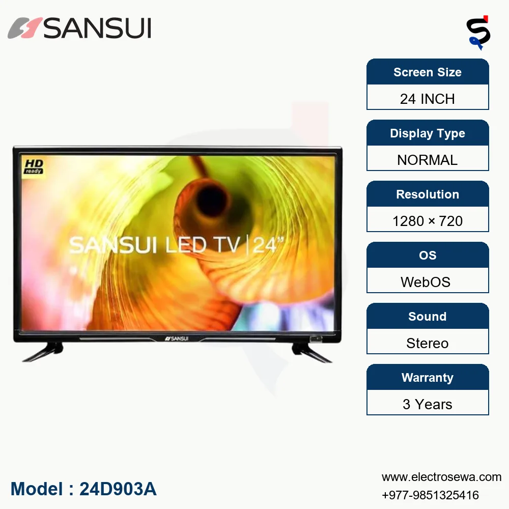 SANSUI LED TV - 24 INCH - NORMAL (24D903A)