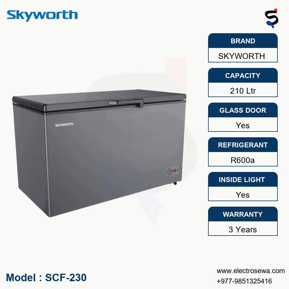 SKYWORTH CHEST FREEZER - HARD TOP - 210L (SCF-230)
