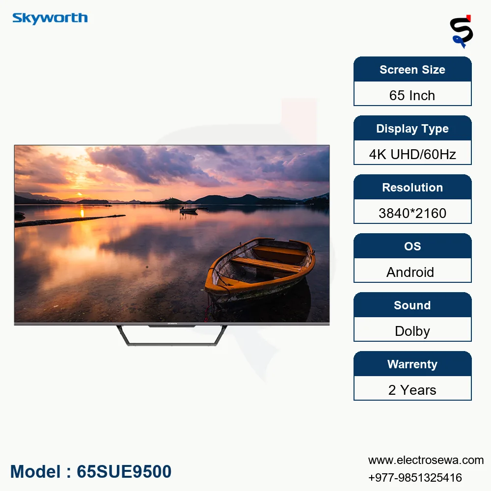 SKYWORTH SMART QLED 4K/UHD TV – 65 Inch (65SUE9500)