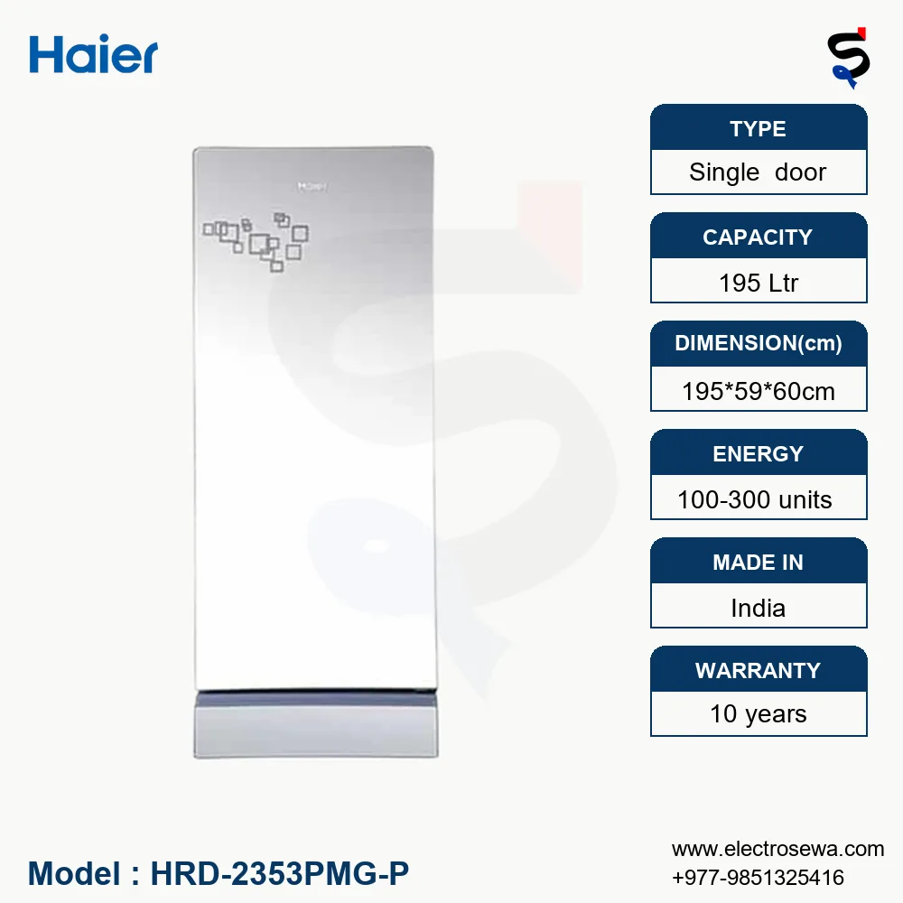 Haier Refrigerator – 195 Ltr Single Door (HRD-1955PMG-F/SD)