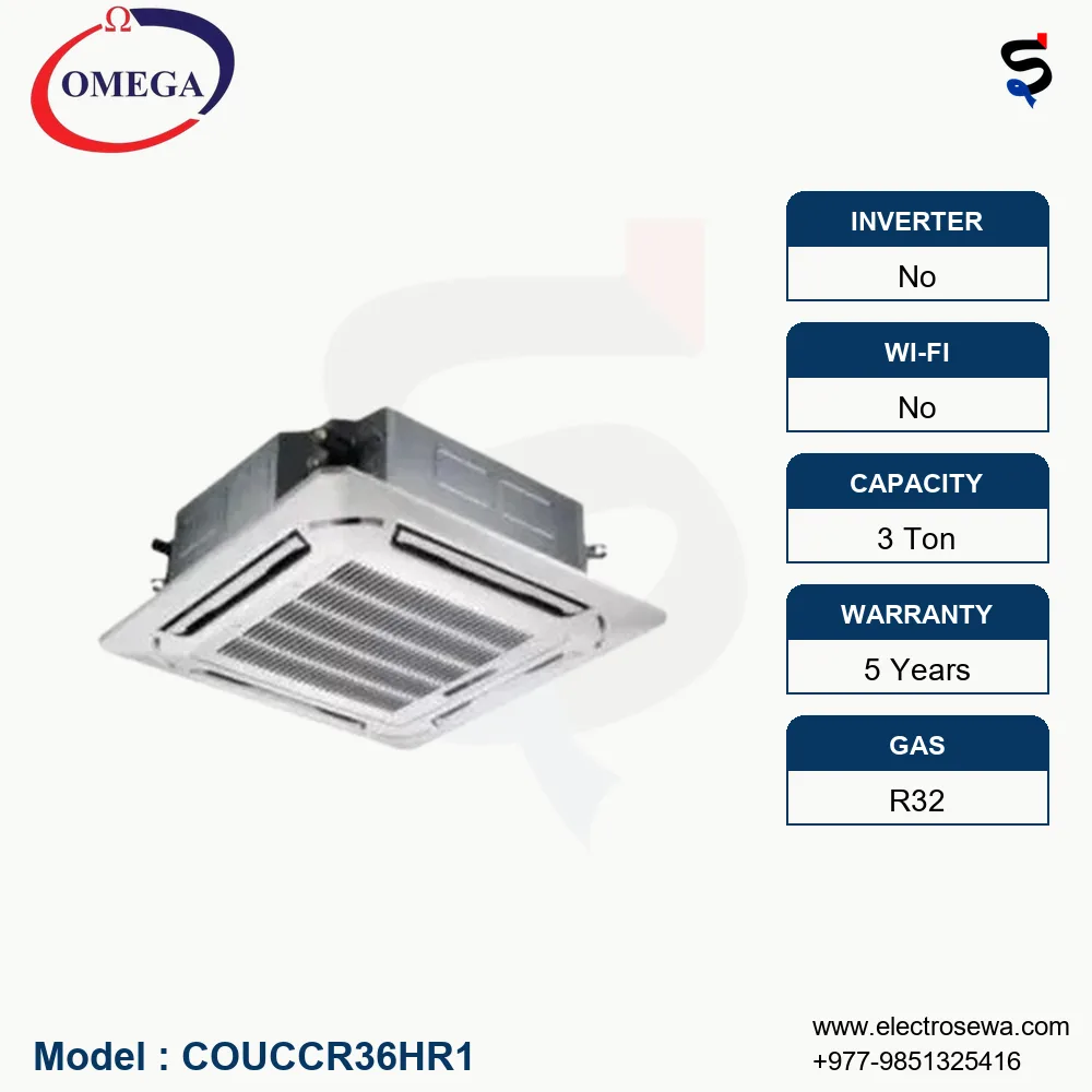 OMEGA AC – 3 TON CEILING CASSETTE – NON-INVERTER Air Conditioner(COU ...