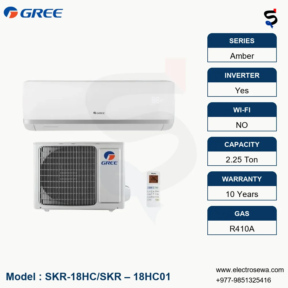GREE AC – 2.25 Ton DC Inverter Wall Mounted Air conditioner Amber ...