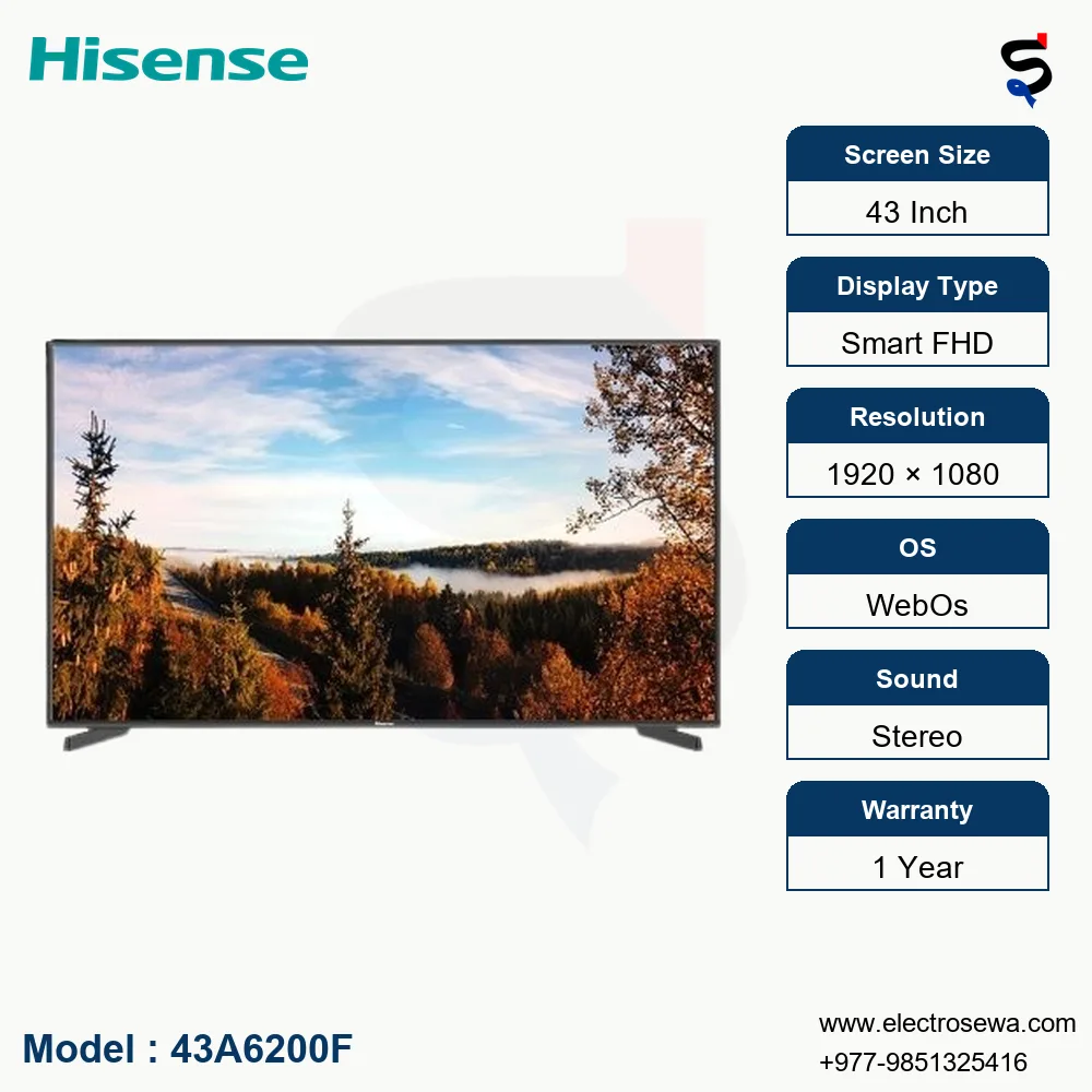 HISENSE LED TV - 43 Inch - Smart FHD (43A6200F)