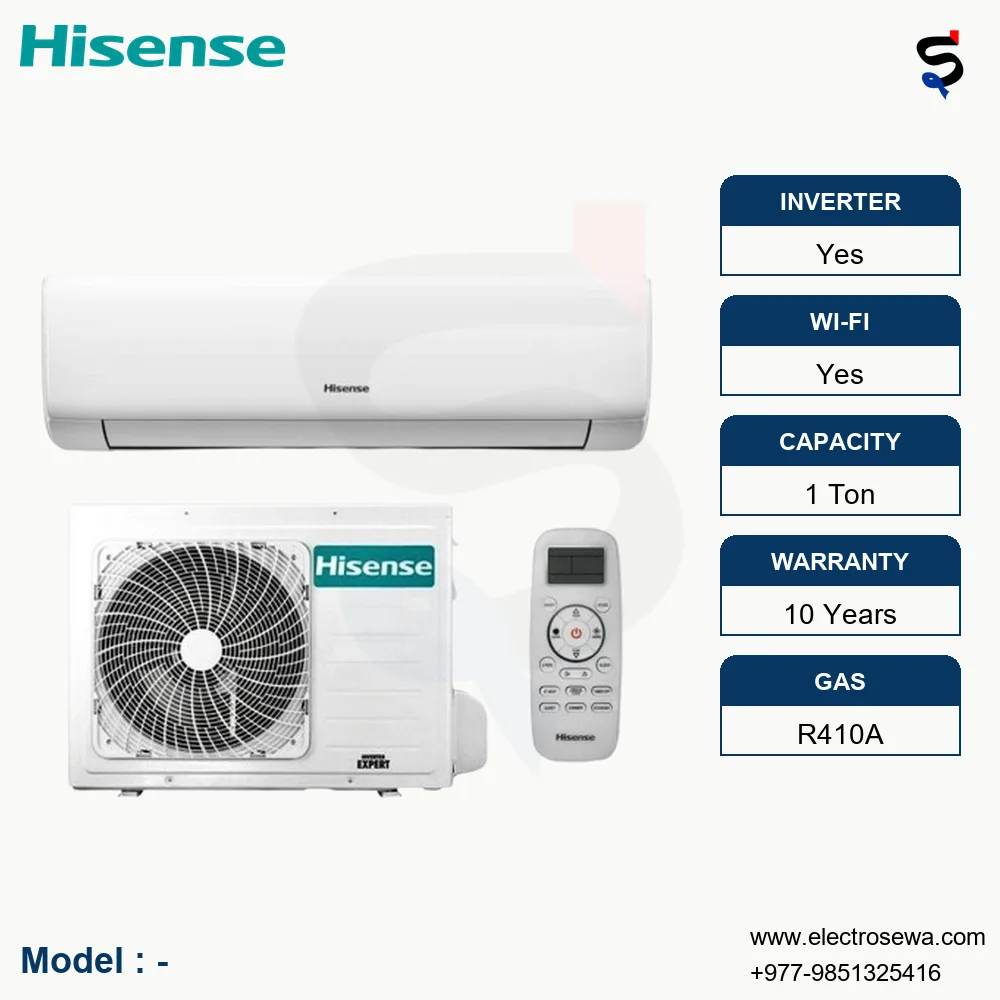 HISENSE AC 1 Ton Inverter Split Type With WiFi Price In Nepal