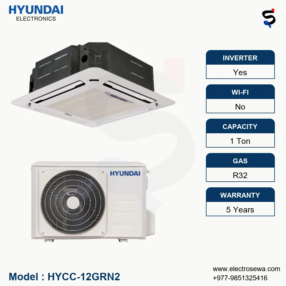 Buy Hyundai Ceiling Cassette 1 Ton Inverter AC (HYCC-12GRN2) | Electrosewa