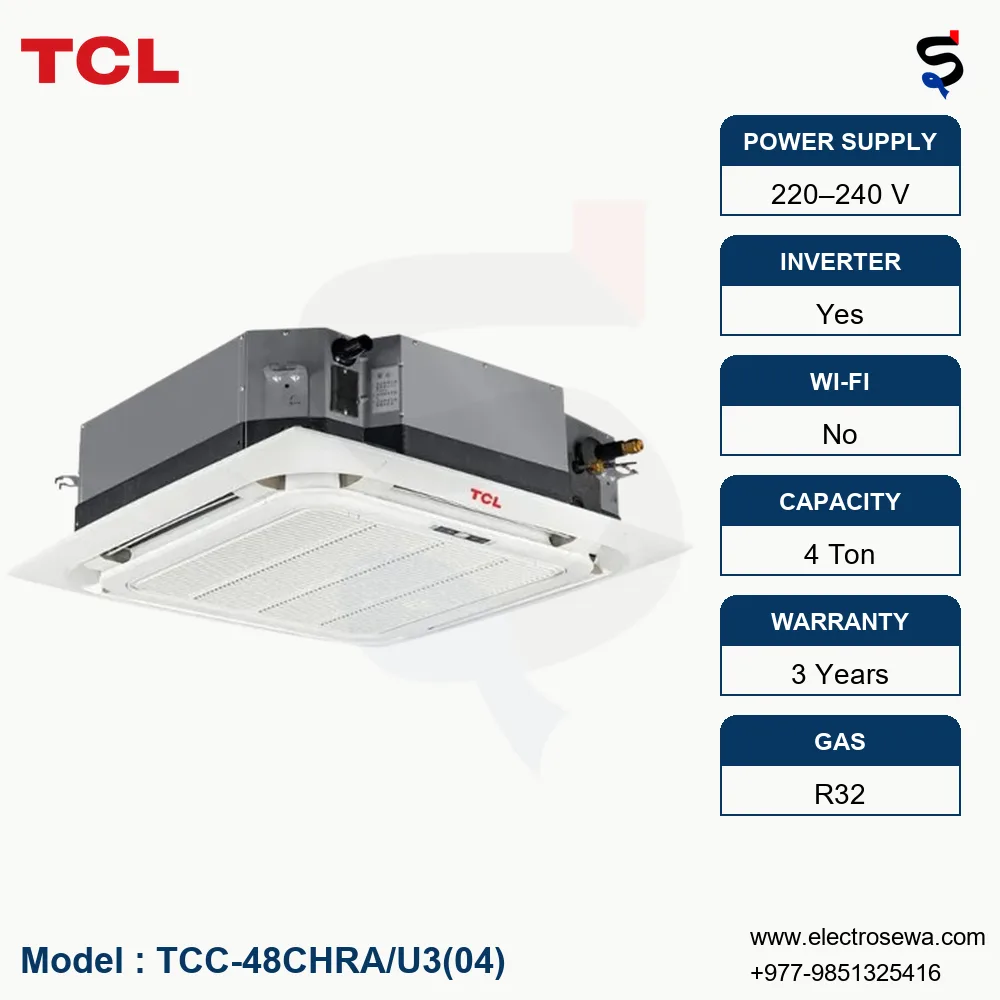Get TCL 4 Ton Ceiling Cassette AC Inverter at Offer Price From Electrosewa